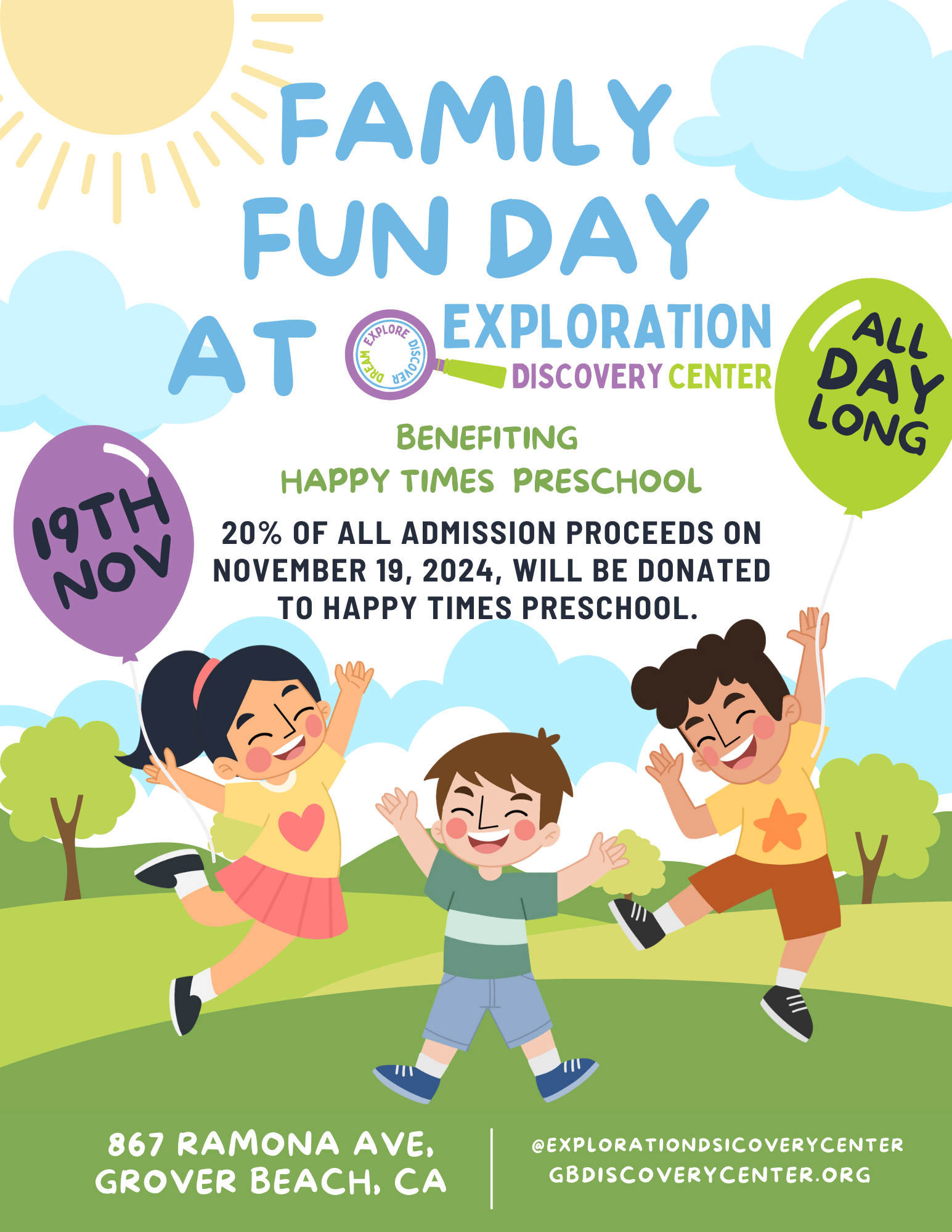 Family Fun Day Benefiting Happy Time Preschool – Exploration Discovery ...